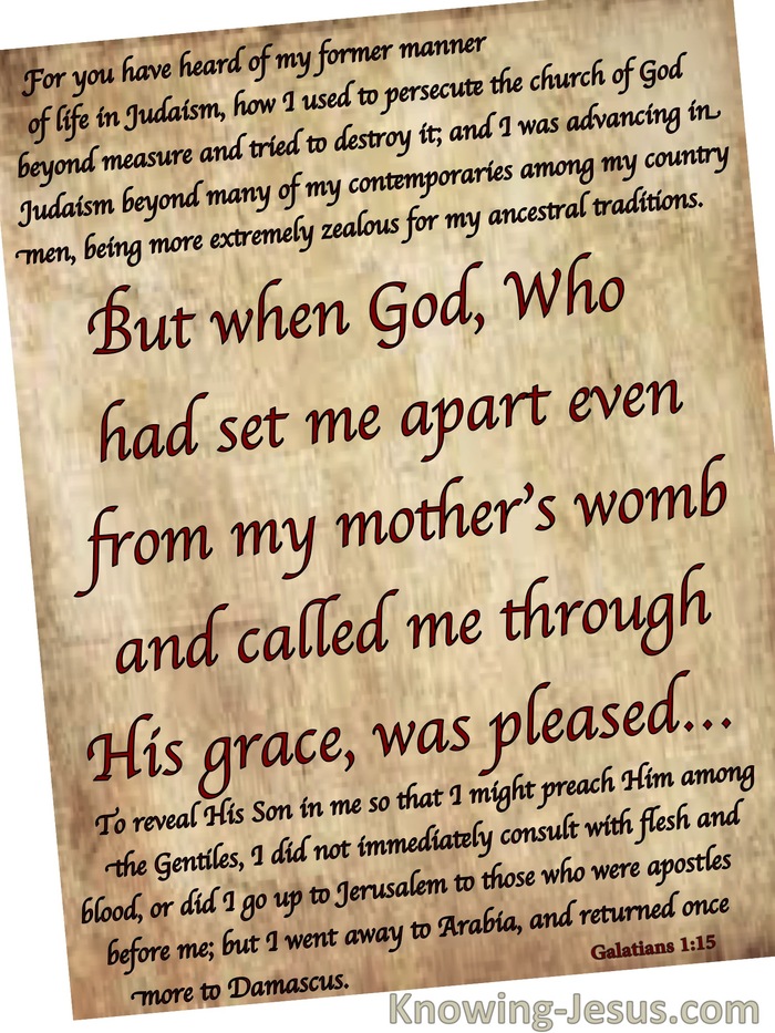 What Does Galatians 1:15 Mean?